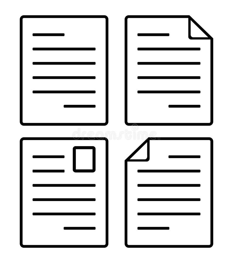 Document Paper Icon. Vector File Pictogram Stock Vector - Illustration ...
