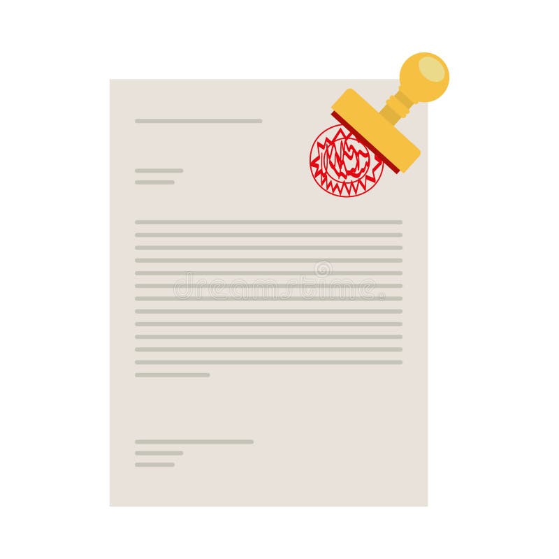 Document Paper Page with Stam Shape Stock Vector - Illustration of ...