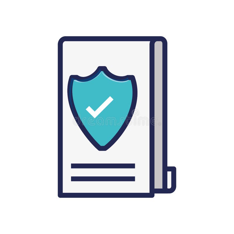 Document paper with shield stock vector. Illustration of office - 141688221