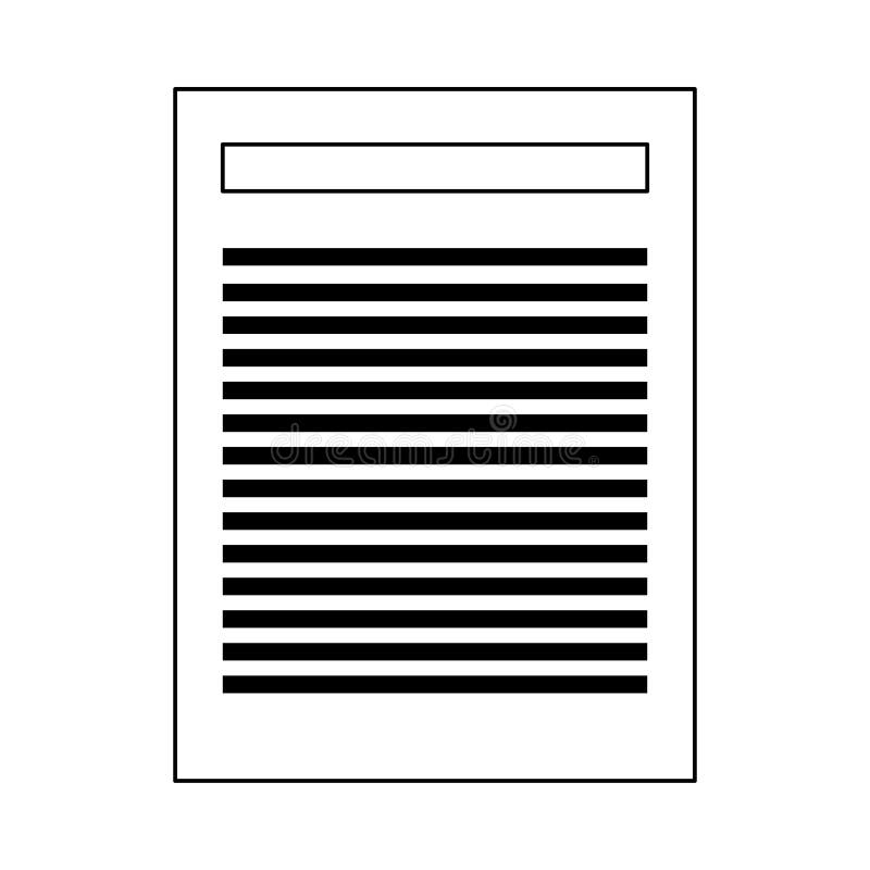 Document Paper Symbol Black and White Stock Vector - Illustration of ...
