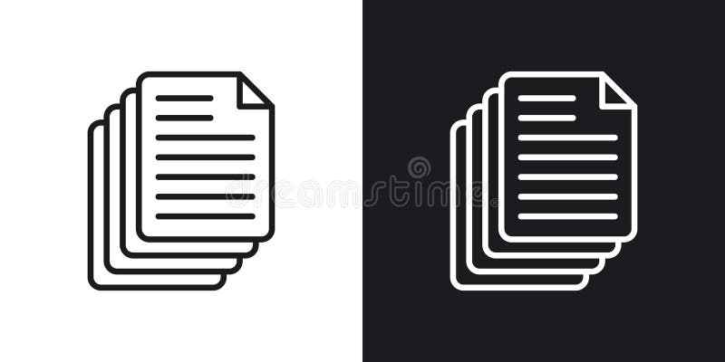 Document papers pile icon stock vector. Illustration of pictogram ...