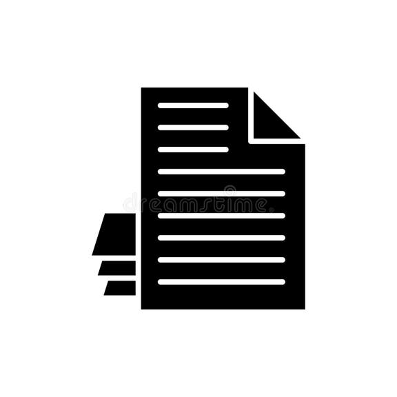 Document Papers Pile Icon Set. Office Paperwork Documents Sheets Stack ...