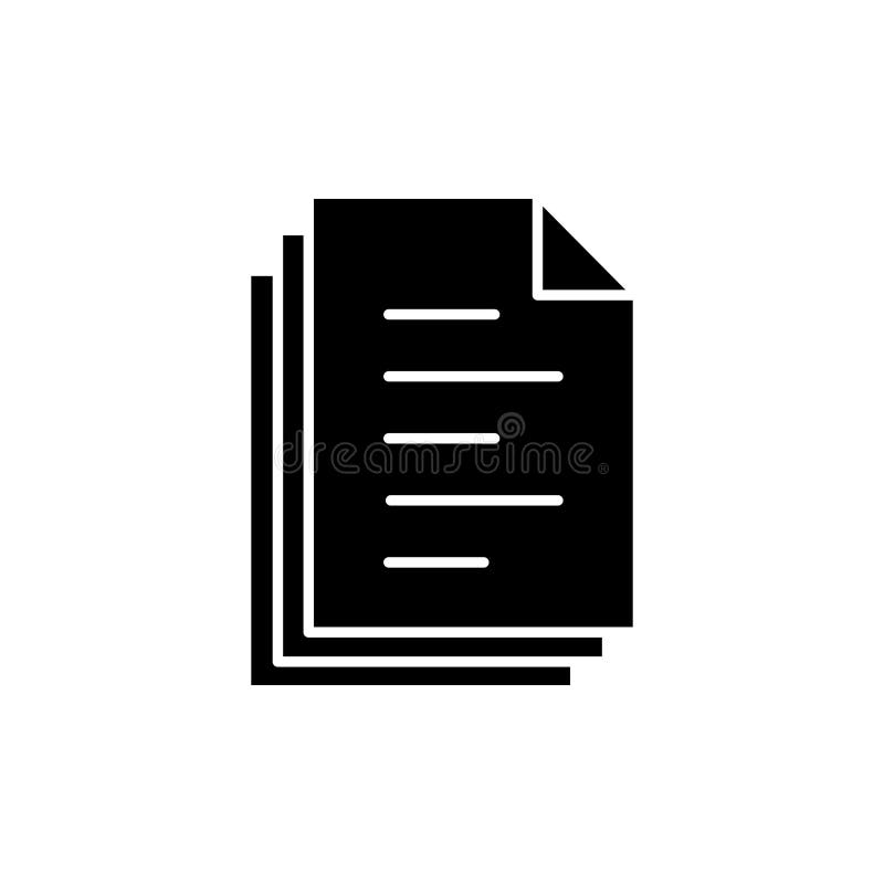 Document Papers Pile Icon Set. Office Paperwork Documents Sheets Stack ...