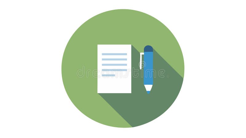Document with Pen Icon Vector Design, Notes Paperwork Stationery Symbol ...