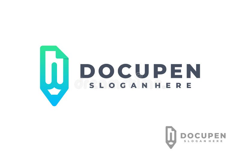 Document and Pen Logo Design Stock Vector - Illustration of academic ...