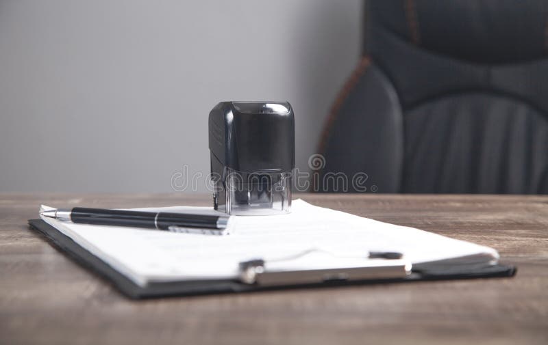 Stamp on Document on the Desk Stock Image - Image of candle, tradition ...