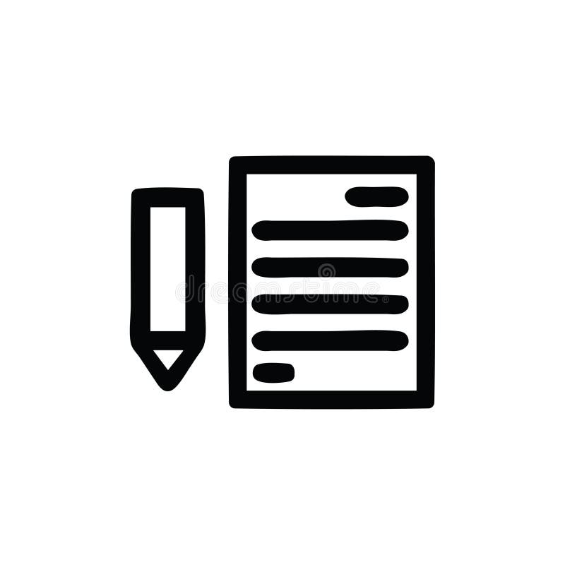 Document and Pencil Icon Symbol Stock Vector - Illustration of icon ...