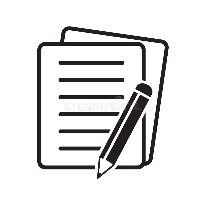 Document with Pencil Icon Vector Illustration. Test Vector Icon Stock ...