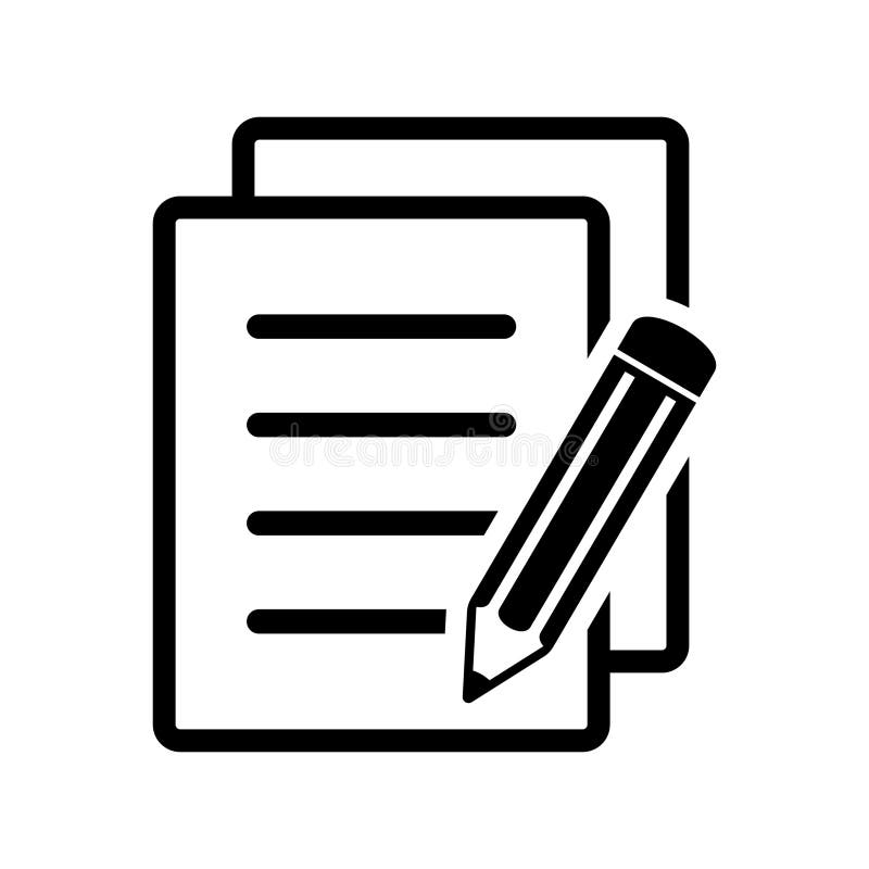 Document with Pencil Icon Vector Illustration. Test Vector Icon Stock ... Document with Pencil Icon Vector Illustration. Test Vector Icon Stock ...
