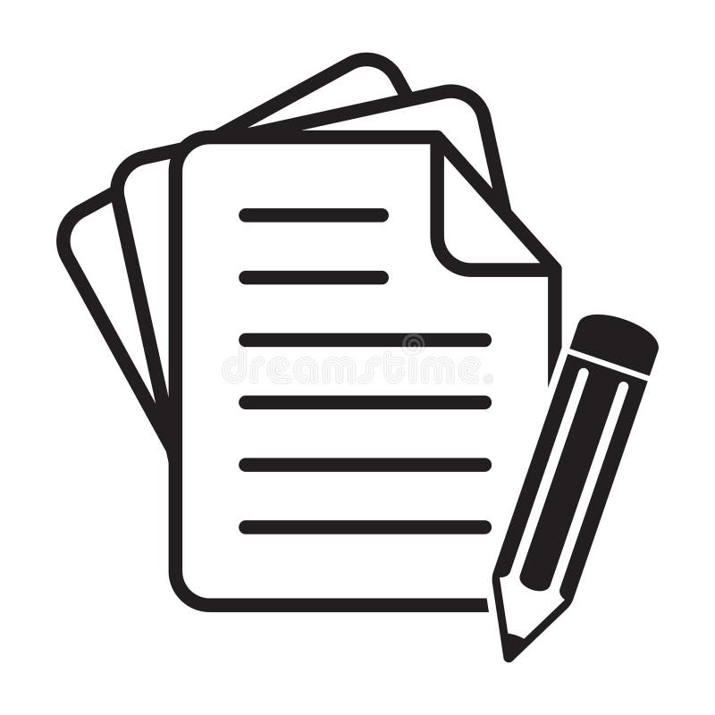 Document with Pencil Icon Vector Illustration. Test Vector Icon Stock ...