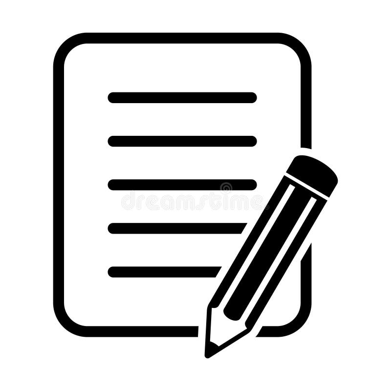 Document with Pencil Icon Vector Illustration. Test Vector Icon Stock ... Document with Pencil Icon Vector Illustration. Test Vector Icon Stock ...