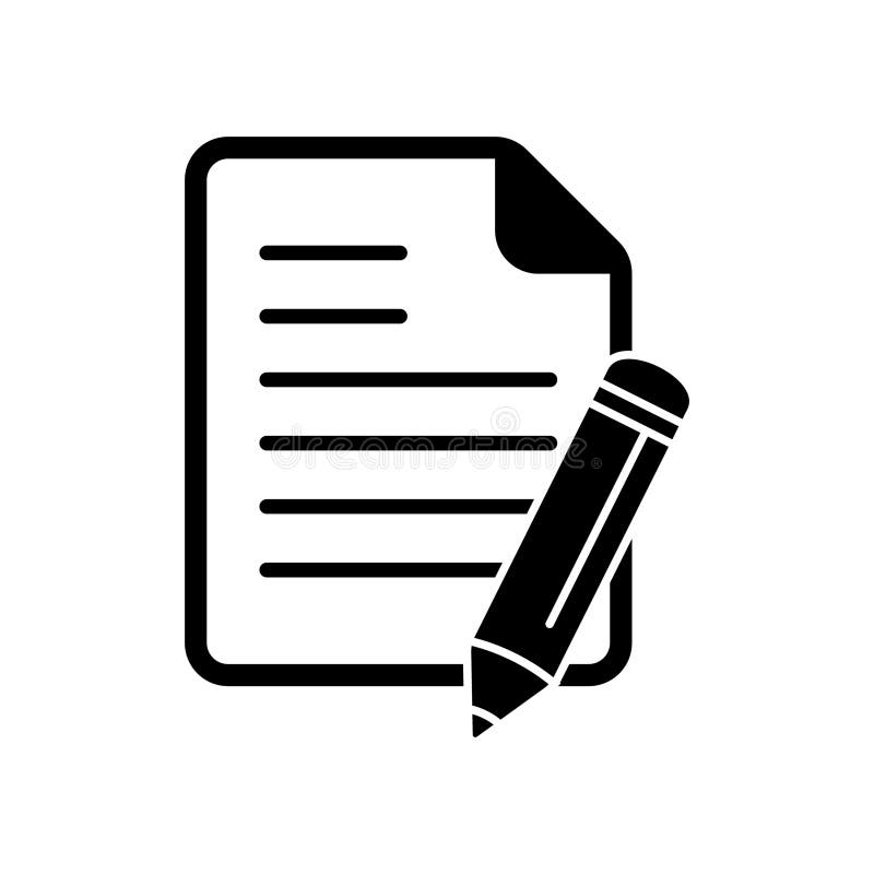 Document with Pencil Icon Vector Illustration. Test Vector Icon Stock ...