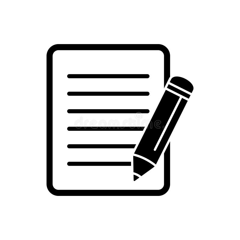 Document with Pencil Icon Vector Illustration. Test Vector Icon Stock ...