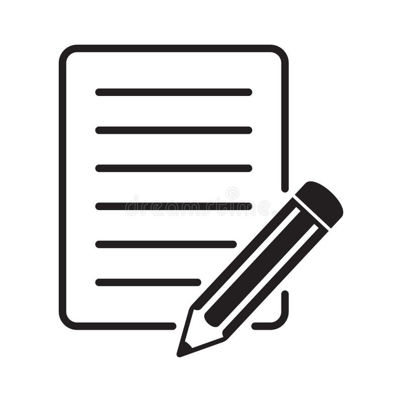 Document with Pencil Icon Vector Illustration. Test Vector Icon Stock ...