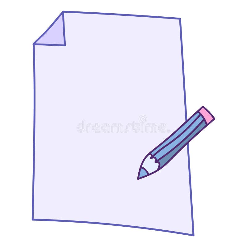 Document with a Pencil. Paper Document Symbol Stock Vector ...