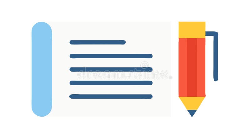 Document and Pencil Vector Illustration, Writing and Editing Icon ...