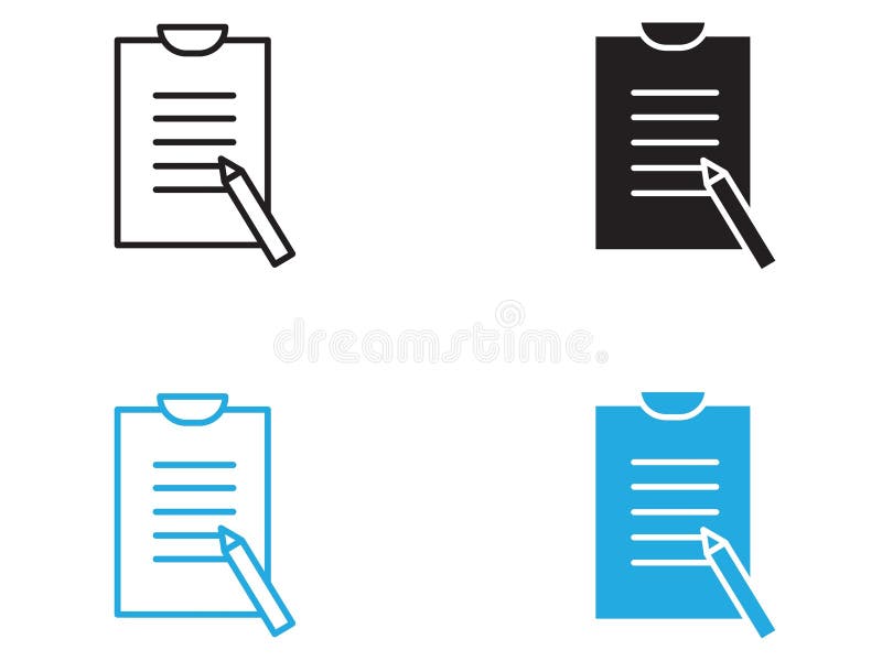 Document Petition Icon Black and White Vector Outline Sign Stock Vector ...