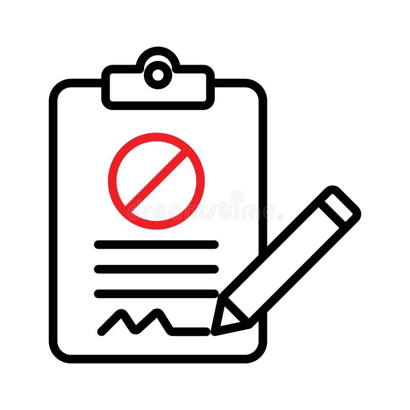 Document Petition Icon Linear Logo Mark in Black and White Stock ...