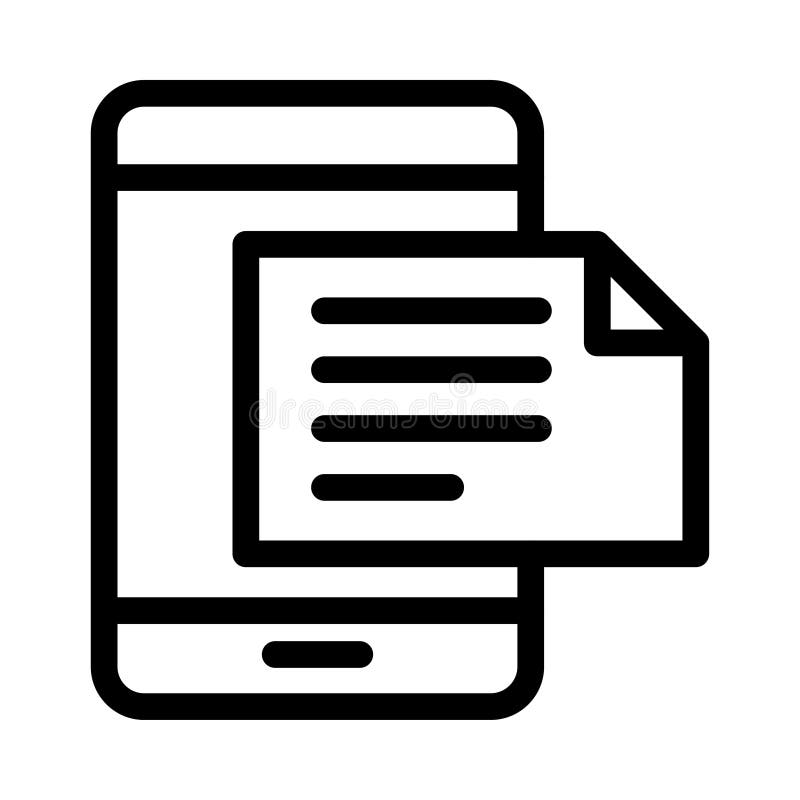 Document Phone Vector Thin Line Icon Stock Illustration - Illustration ...