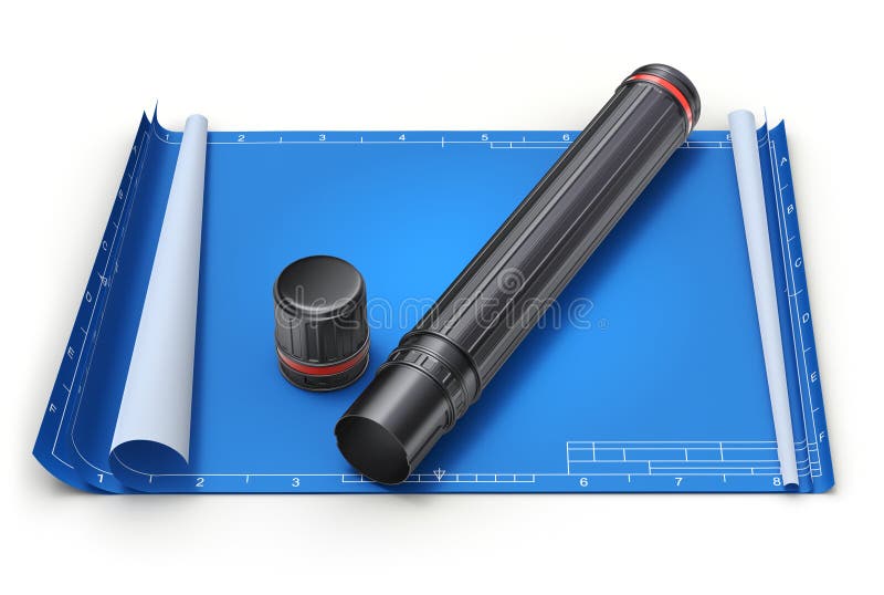 Plan Tube for Easy Transportation Stock Illustration - Illustration of ...