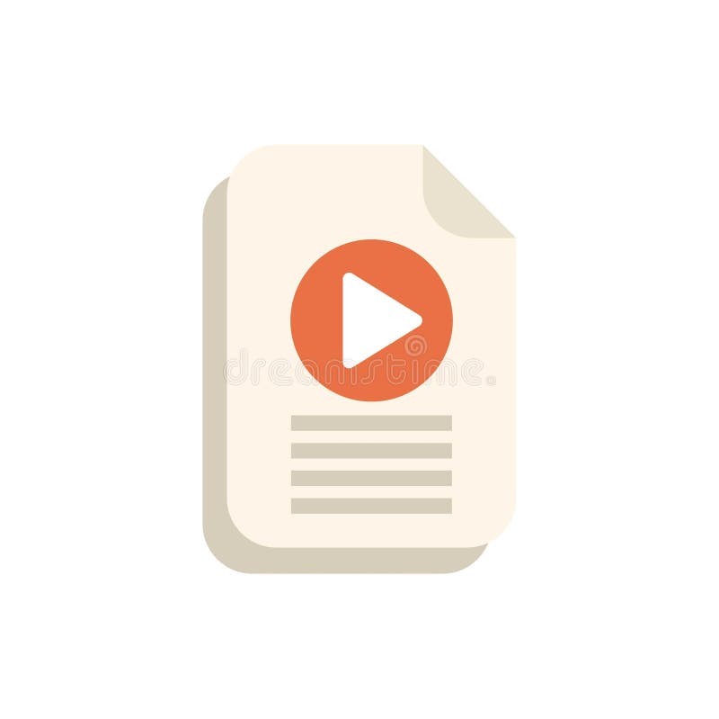 Document with Play Button Showing Video File Icon Stock Illustration ...