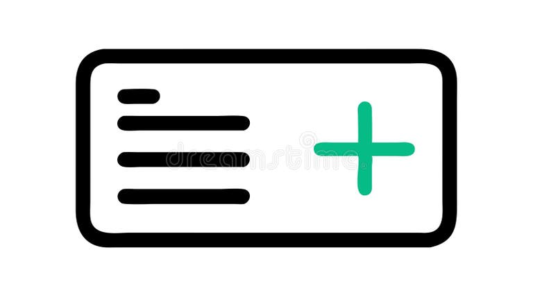 Document with Plus Sign Icon for Adding New File or Entry, Vector ...