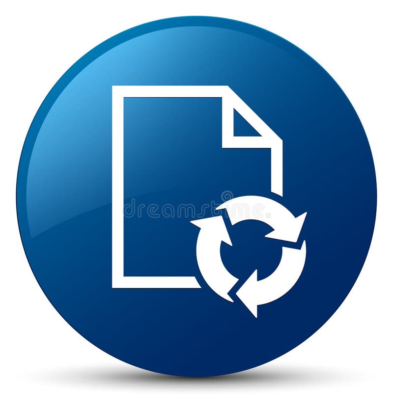 Document Process Icon Blue Round Button Stock Illustration ...