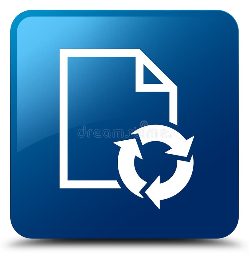 Document Process Icon Blue Square Button Stock Illustration ...