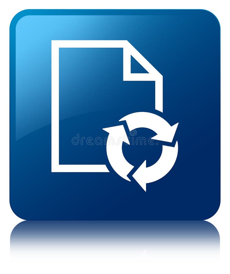 Document Process Icon Blue Square Button Stock Illustration ...