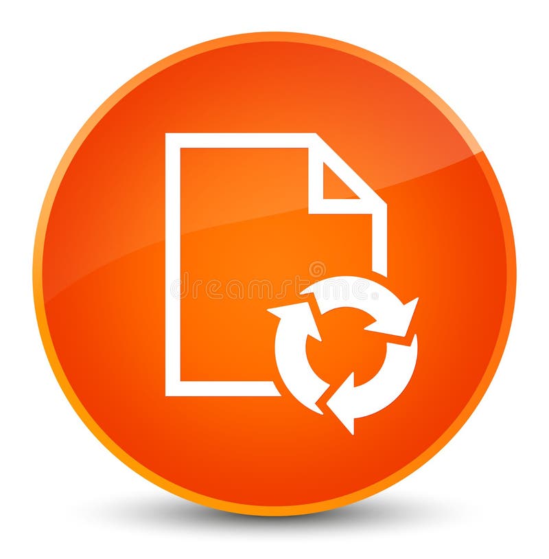 Document Process Icon Elegant Orange Round Button Stock Illustration ...