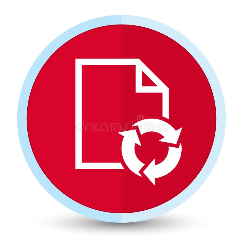 Document Process Icon Flat Prime Red Round Button Stock Vector ...
