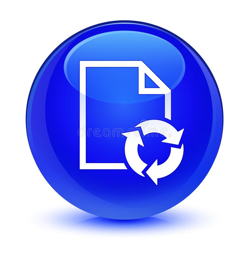 Document Process Icon Glassy Blue Round Button Stock Illustration ...
