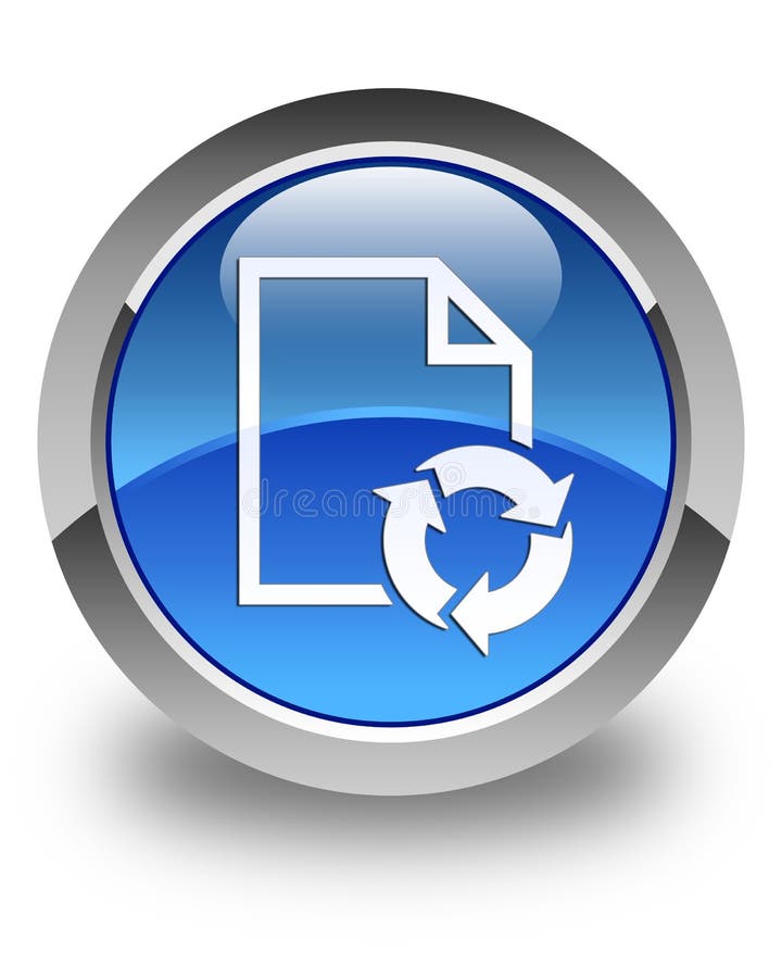 Document Process Icon Glossy Blue Round Button Stock Illustration ...