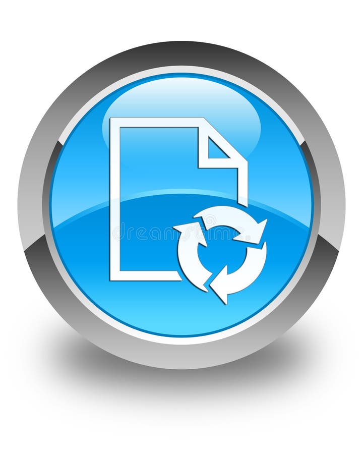 Document Process Icon Glossy Cyan Blue Round Button Stock Illustration ...