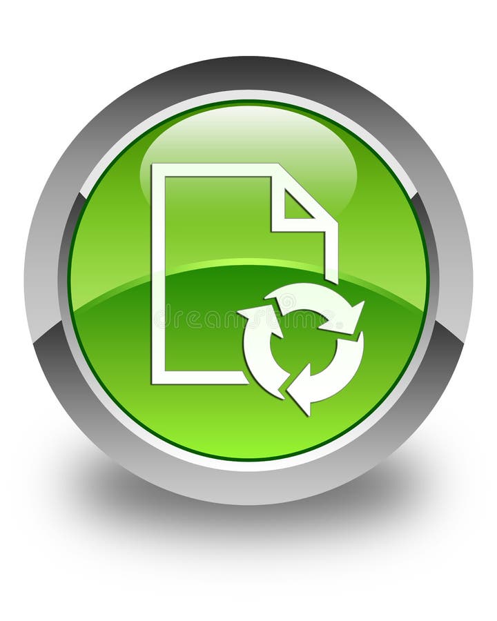 Document Process Icon Glossy Green Round Button Stock Illustration ...