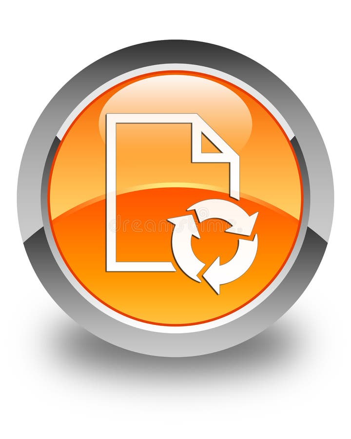 Document Process Icon Prime Orange Round Button Stock Illustration ...