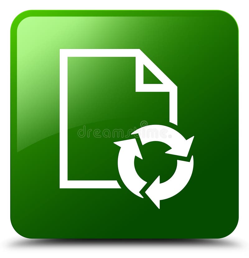 Document Process Icon Green Square Button Stock Illustration ...