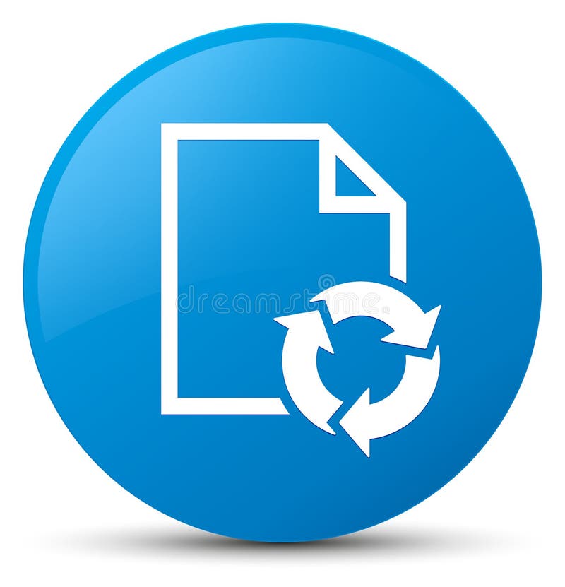 Document Process Icon Cyan Blue Round Button Stock Illustration ...