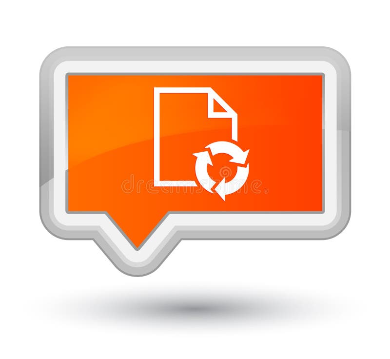 Document Process Icon Isolated on Glassy Orange Round Button Abstract ...