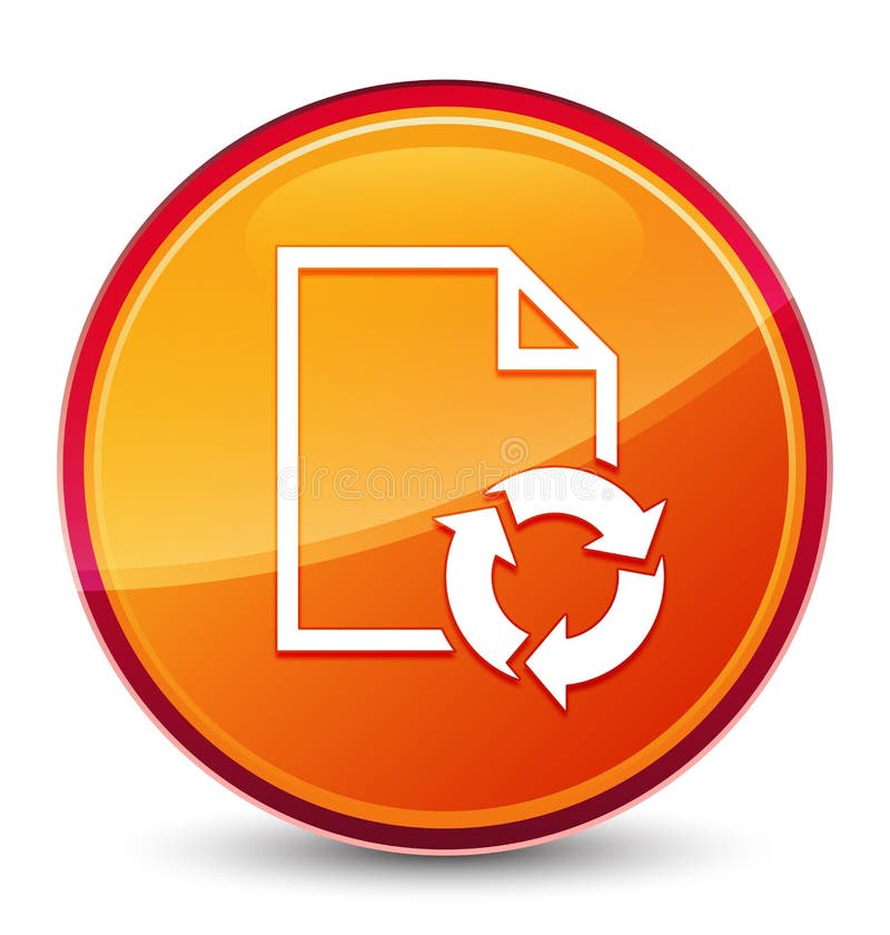 Document Process Icon Special Glassy Orange Round Button Stock Vector ...