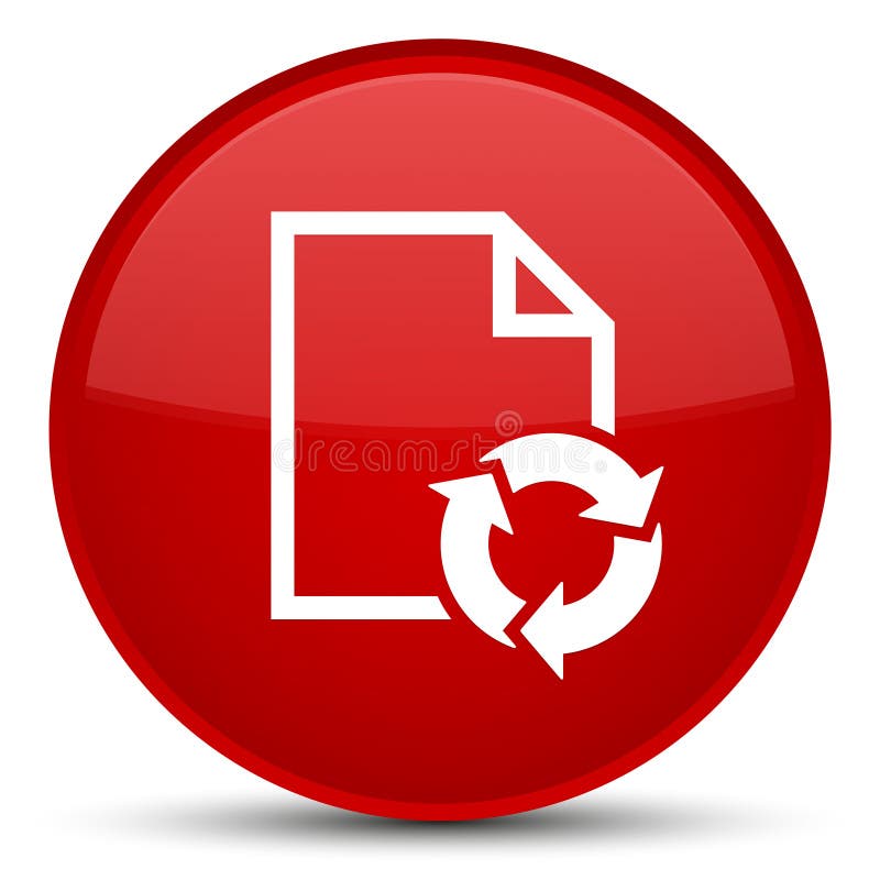 Document Process Icon Special Red Round Button Stock Illustration ...