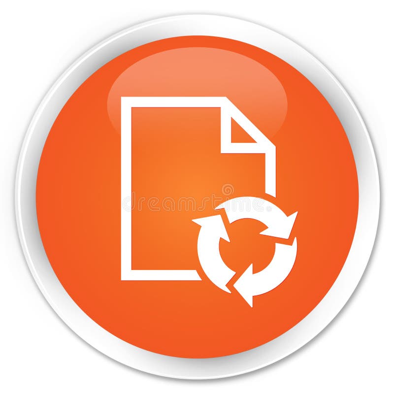 Document Process Icon Premium Orange Round Button Stock Illustration ...