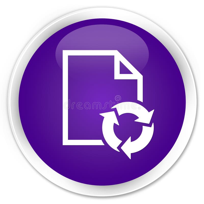 Document Process Icon Premium Purple Round Button Stock Illustration ...
