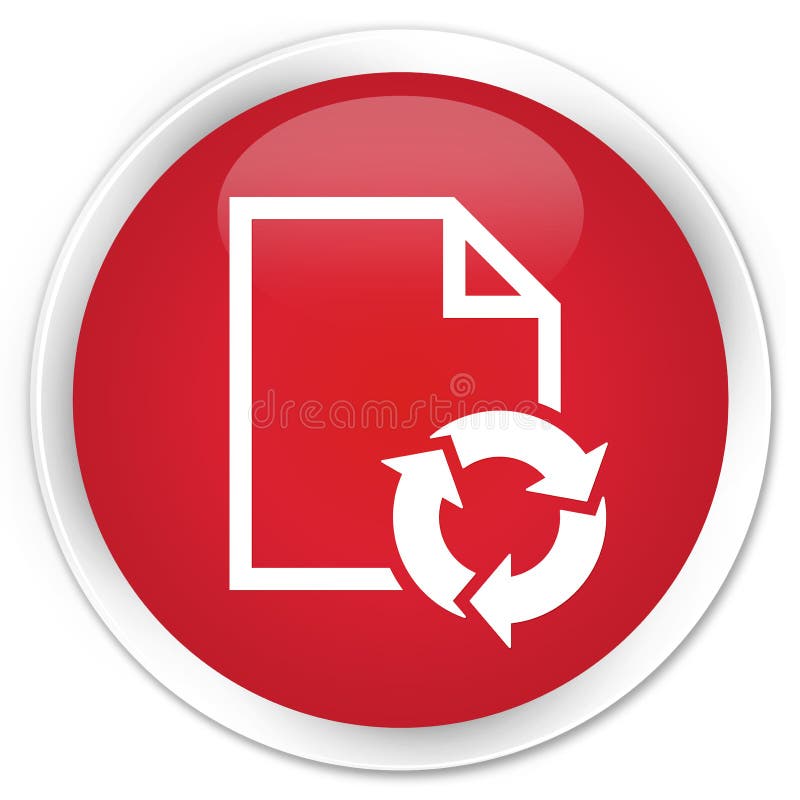 Document Process Icon Premium Red Round Button Stock Illustration ...
