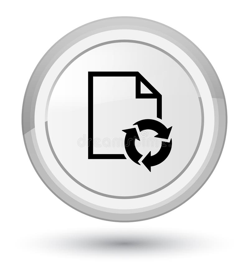 Document Process Icon Prime White Round Button Stock Illustration ...