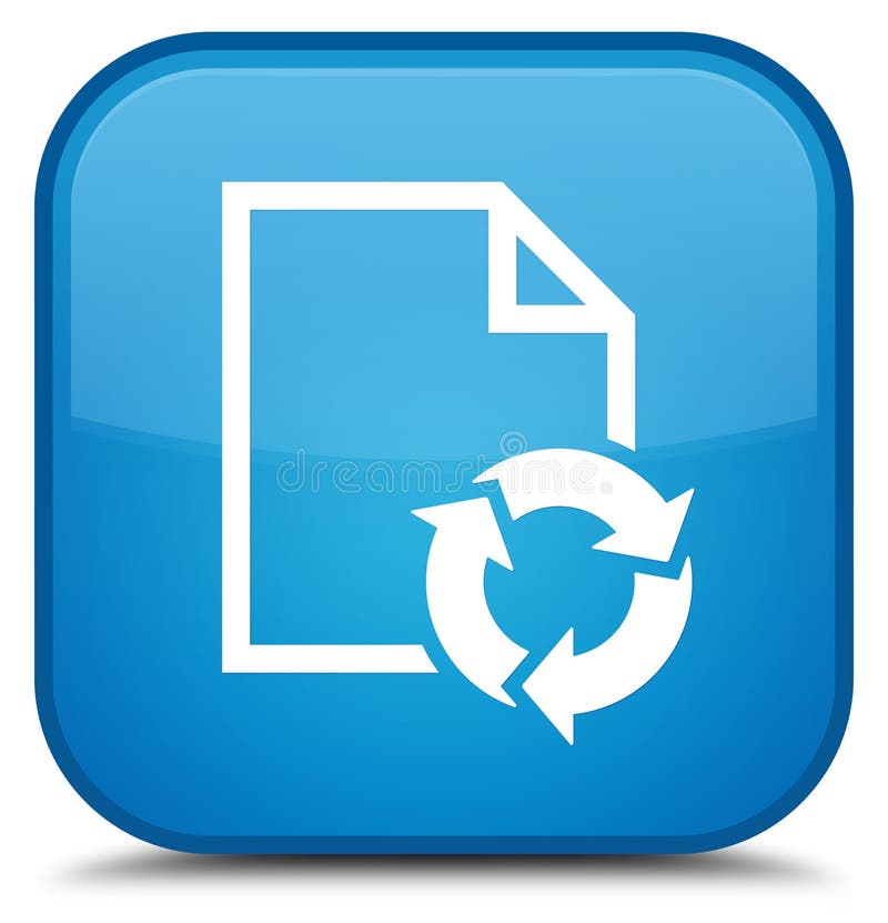 Document Process Icon Special Cyan Blue Square Button Stock ...