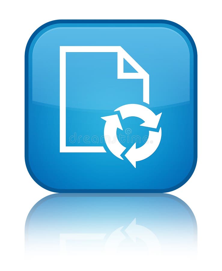 Document Process Icon Special Cyan Blue Square Button Stock ...