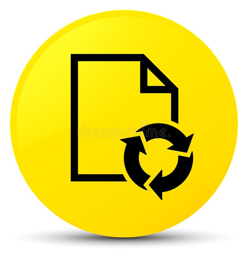 Document Process Icon Yellow Round Button Stock Illustration ...