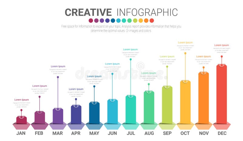 Project Timeline Graph for 12 Months, 1 Year, All Month Planner Design ...