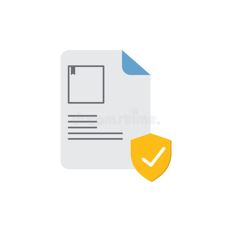 Document Protected Yellow Shield Stock Vector - Illustration of icon ...